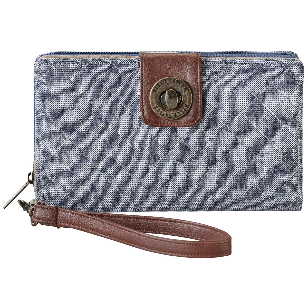 Blue Chambray RFID Cash System Wallet – Bella Taylor Wholesale